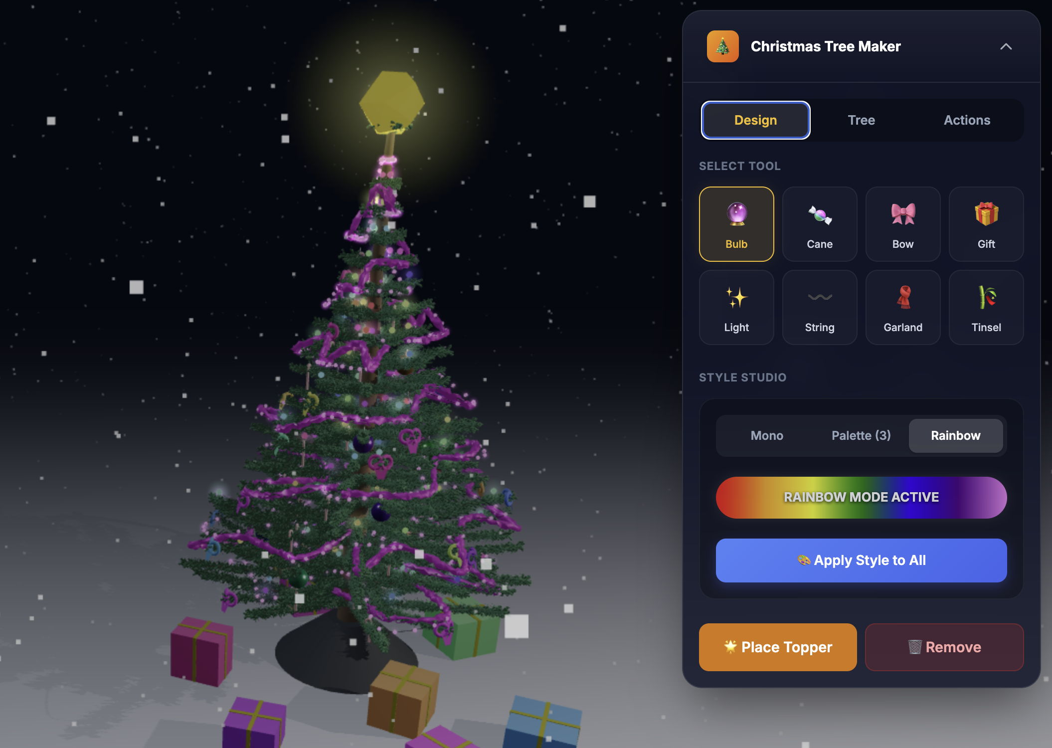 Christmas Tree Maker - 3D Interactive Holiday Game