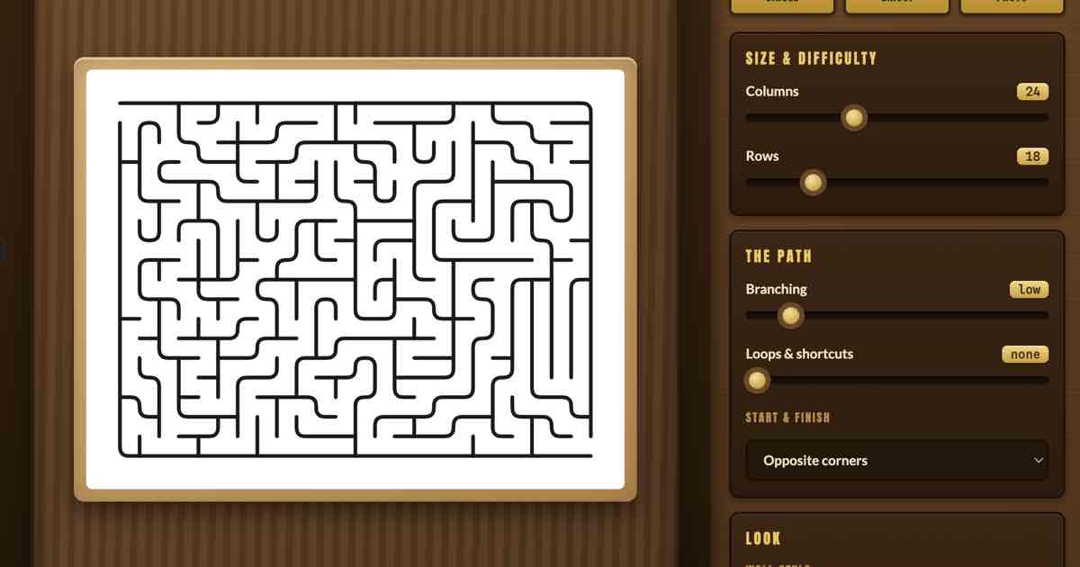 Maze Maker — Printable Maze Generator, Photo & Emoji